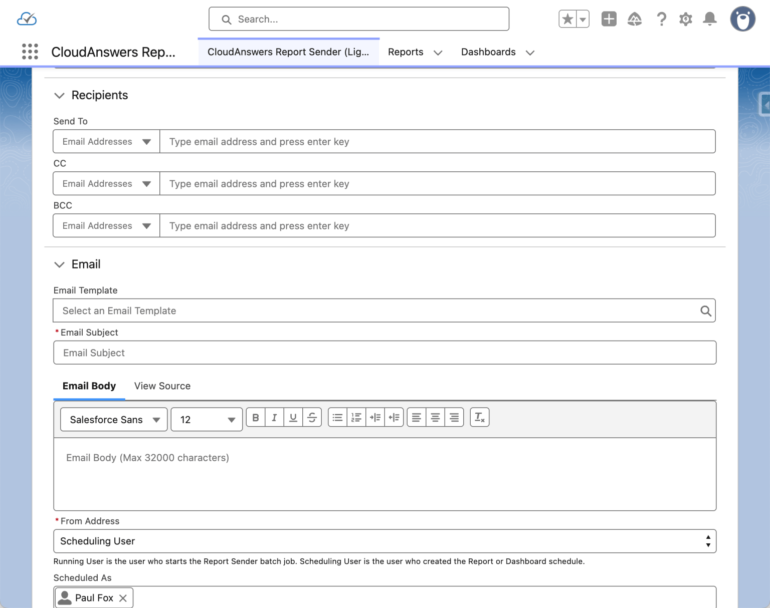 Report Sender | CloudAnswers
